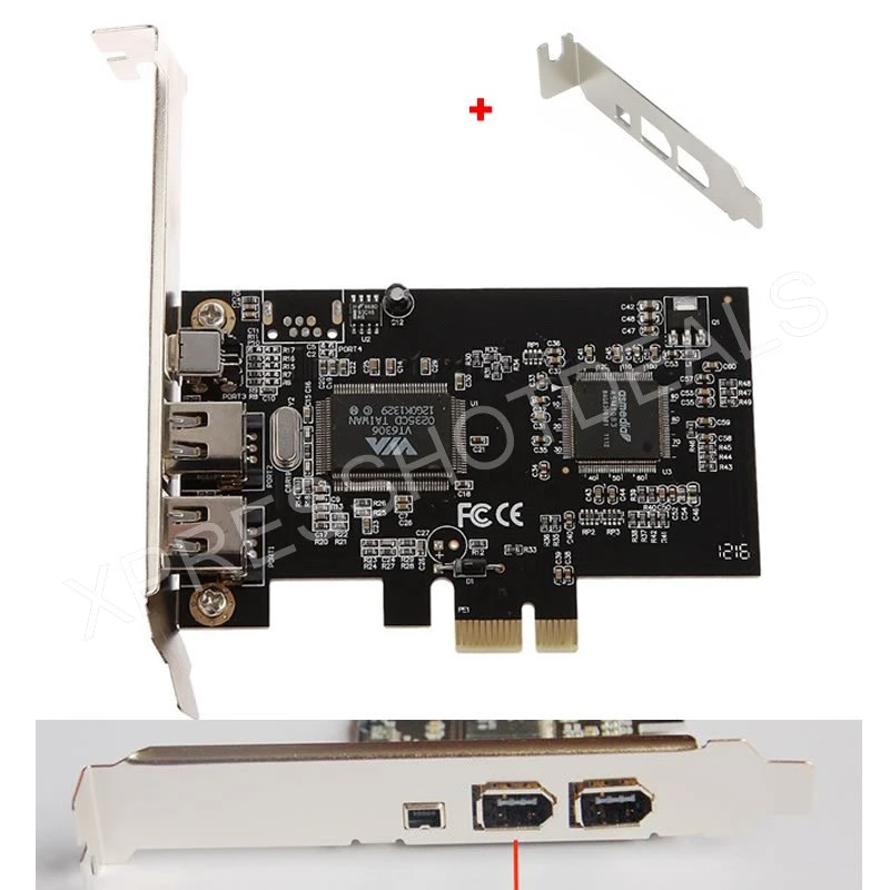 PCI E Express FireWire 1394a IEEE1394 Controller Card w/ Low Profile Bracket|firewire 1394a|low ...