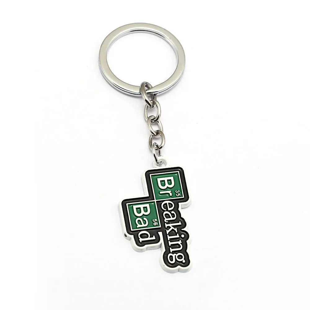 Breaking Bad Keychain Chemical Symbol Br Ba Metal Pendant Men Car Key ...
