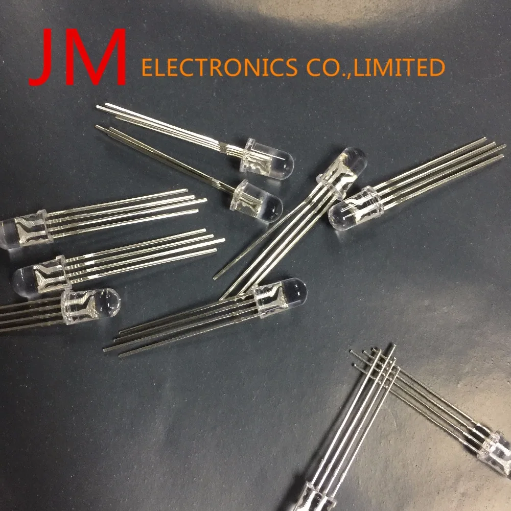 100pcs 5mm RGB LED Common Cathode Tri Color Emitting Diodes f5 RGB|rgb ...