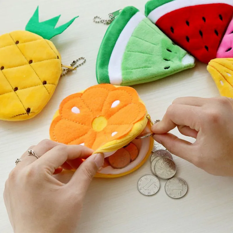 Fruit Watermelon/Lemon Shape Pocket Coin Purse Keychain – Kawaii Store ...