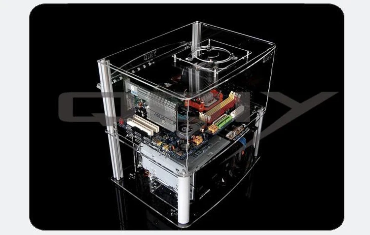 QDIY PC D003NQ ATX Motherboard Double Layer Acrylic Transparent Hanging ...