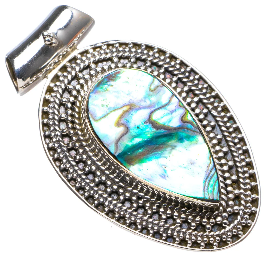 Natural-Abalone-Shell-Handmade-Unique-925-Sterling-Silver-Pendant-1-75 ...
