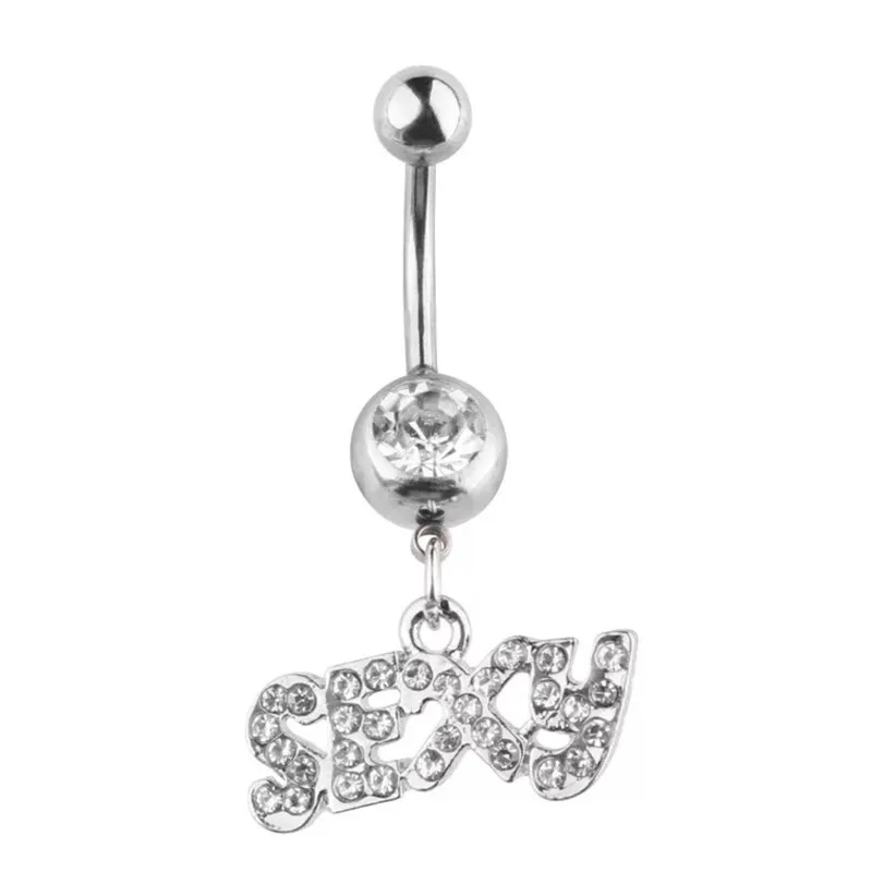 2018 New Surgical Steel The Letter Piercing Navel Rings Womens Sex Body Jewelry Body Piercing
