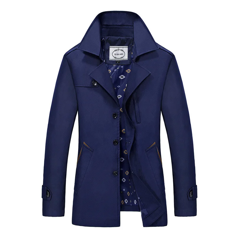 Winter Autumn New Mens Jackets Casual Mens Long Jackets Solid Male ...