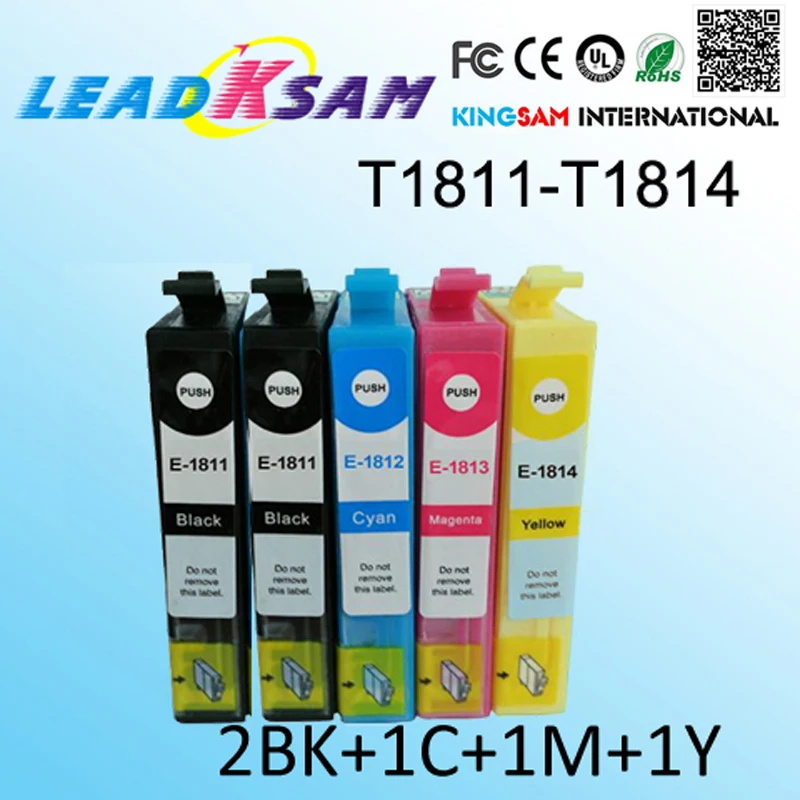 5x T1811 ink cartridge compatible for XP212/XP215/XP312/XP315/XP412 ...