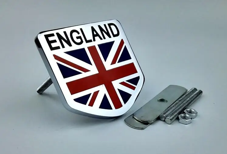 10 Piece Chrome Metal England Flags Car Hood Grille Emblem Stickers ...