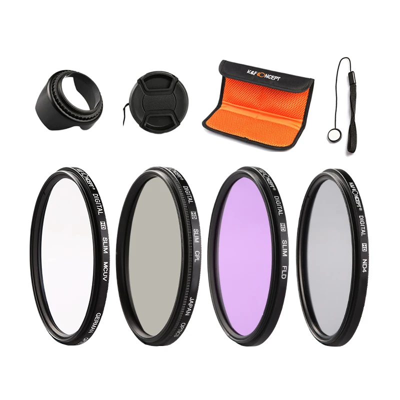 58mm UV FLD CPL ND4 ND Neutral Density Lens Filter Kit For Canon 1100D ...