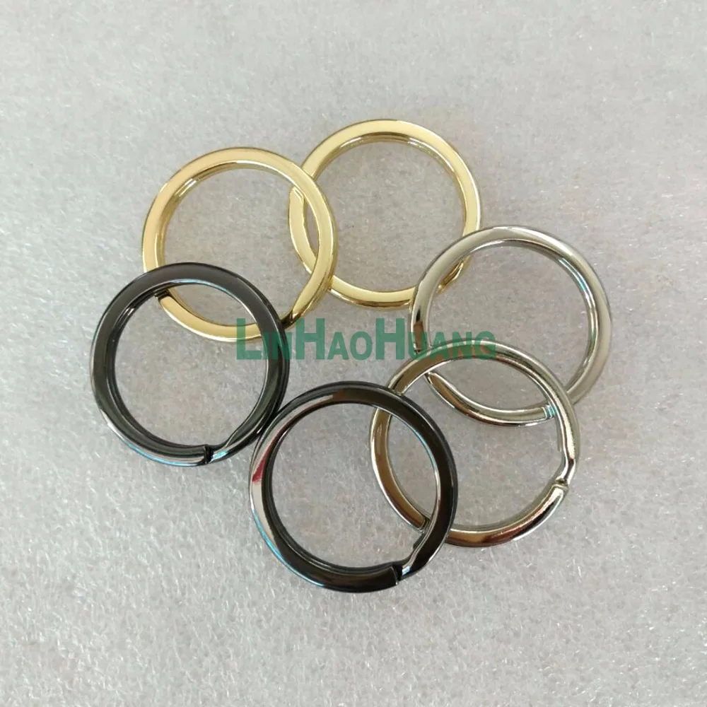 50pcs/lot 1inch 25mm Metal Flat Iron Round Split Keyring Key Holder ...
