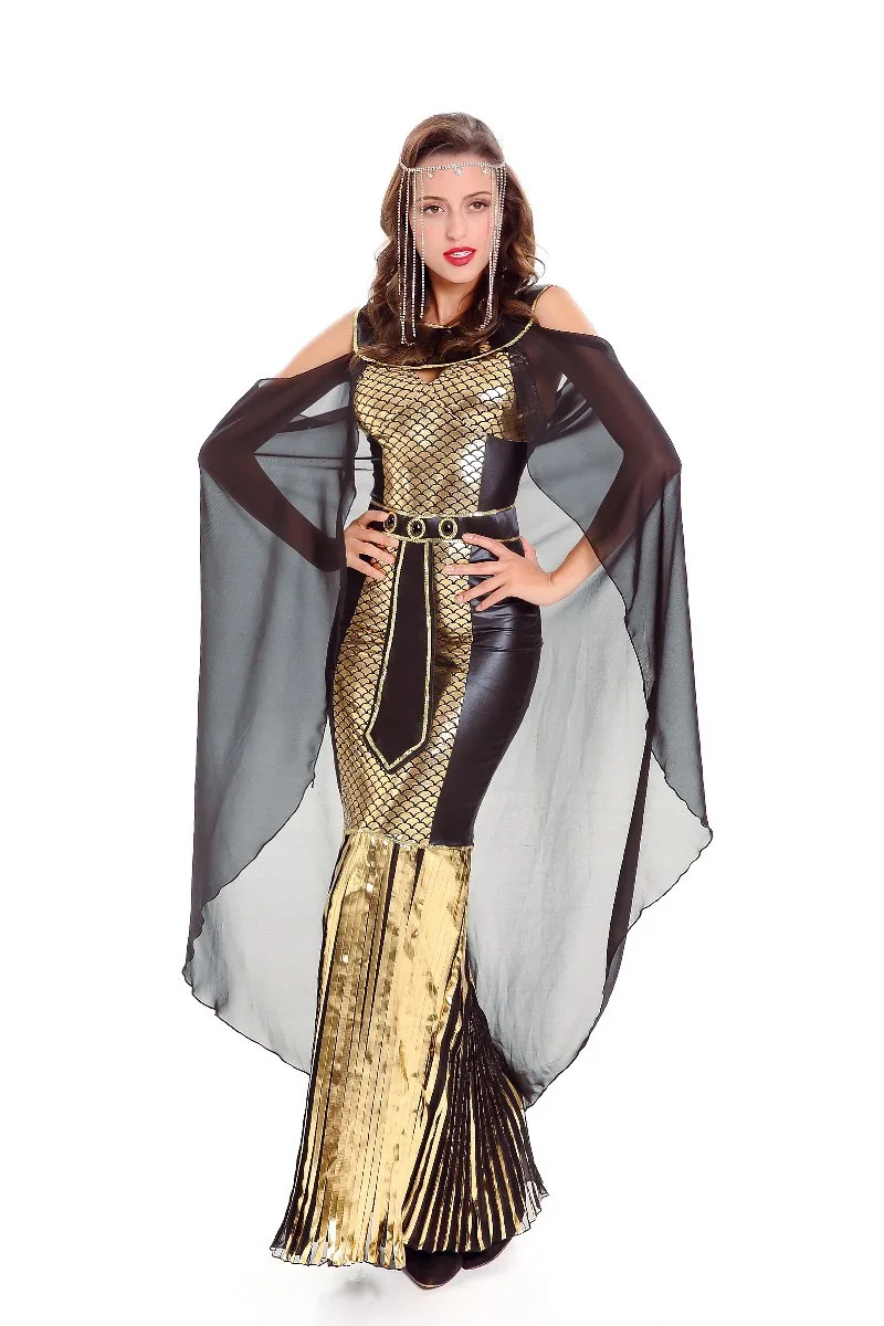 Gorgeous Women Egyptian Princess Queen Dress Halloween Cosplay Costume Sexy Greek Goddess Roman
