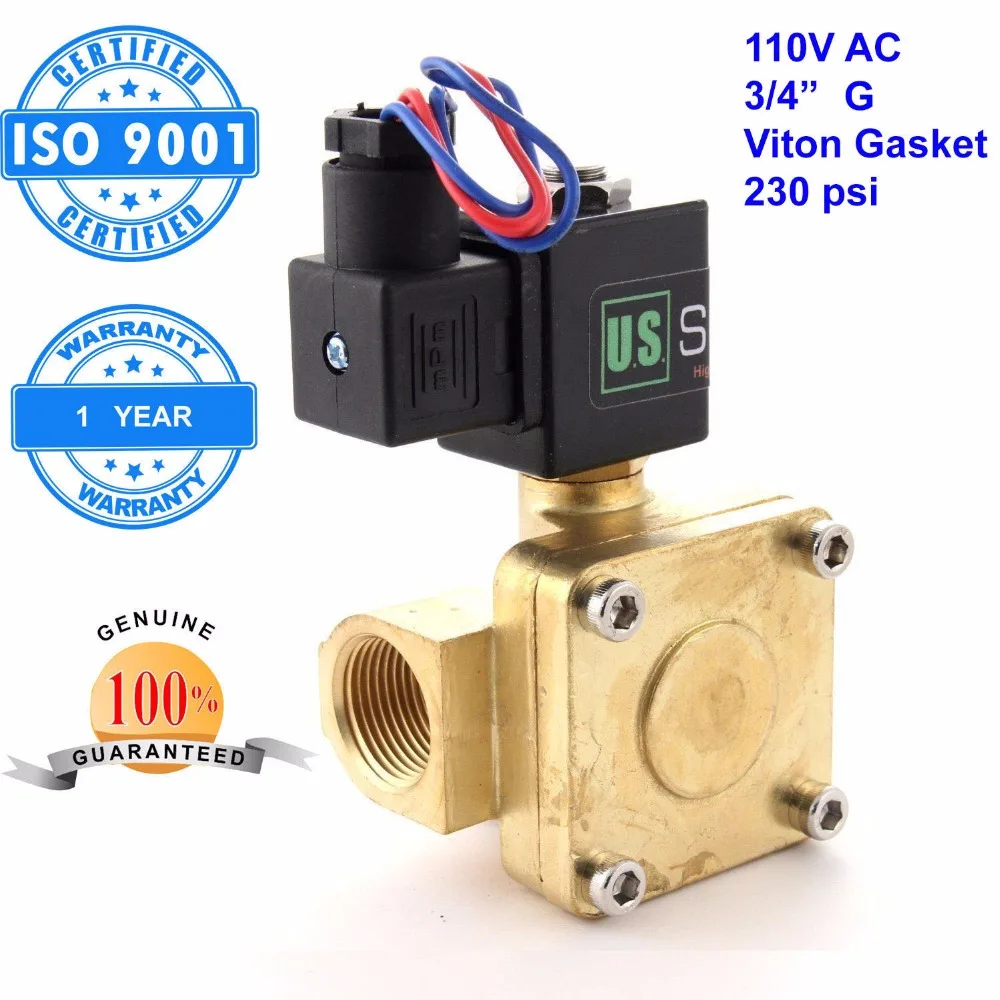 Solenoid Valve Normally Open U.S. Solid 1/2" Brass Solenoid Valve ...