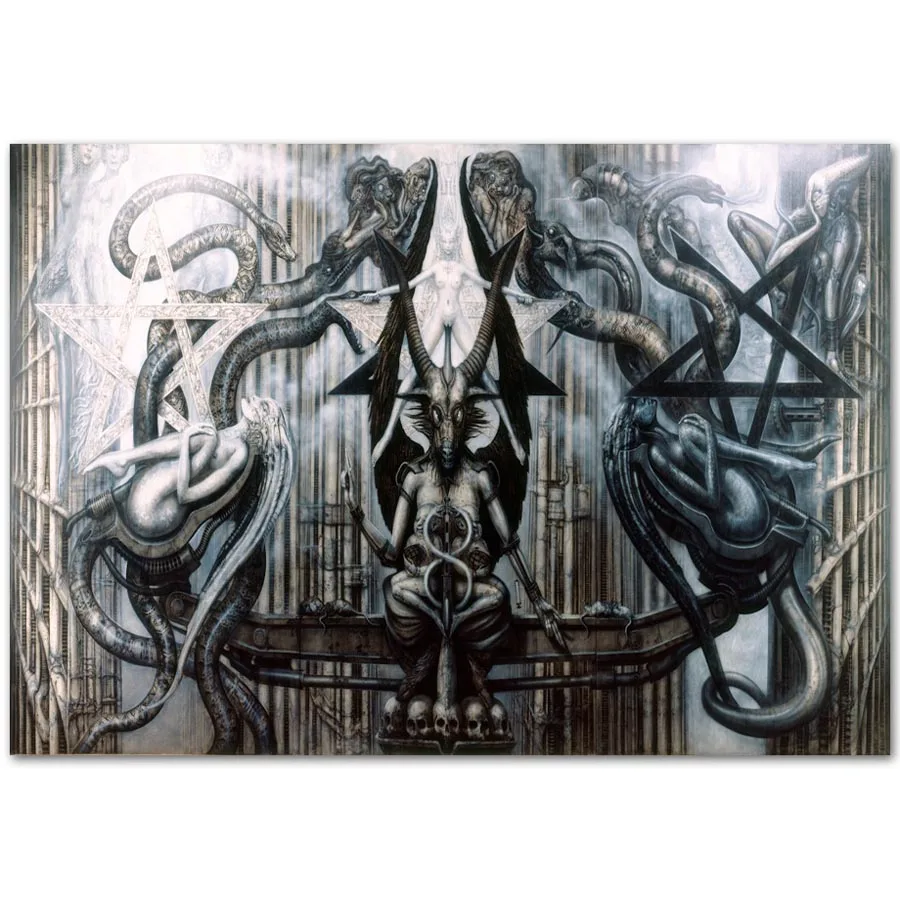 A701 Hr Giger Li II Classic Horror Alien Movie Artist Top A4 Art Silk ...