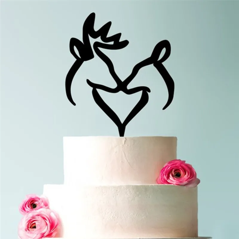 Silhouette Buck And Doe Heart Wedding