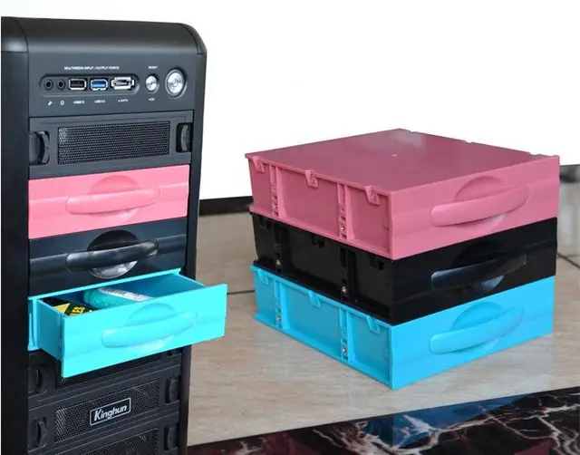 Black Desktop computer ATX/MATX hard drive mobile blank rack drawer ...