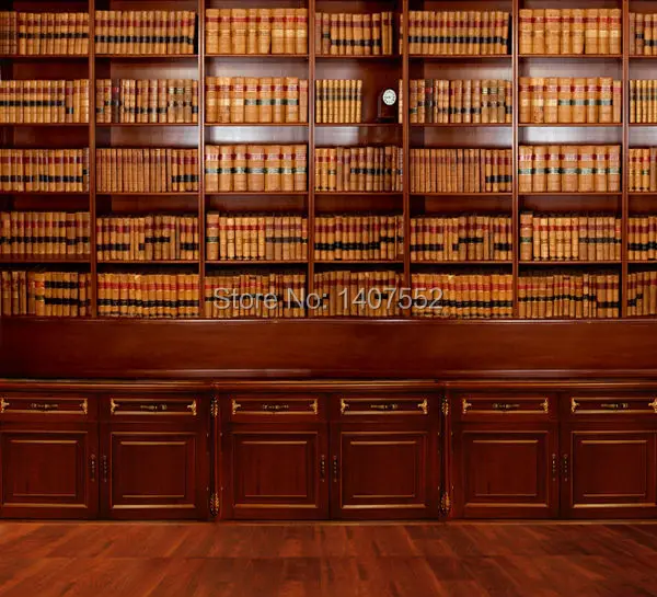 10*10ft Vinyl Computer Painted Library bookshelf image backdrops Studio ...