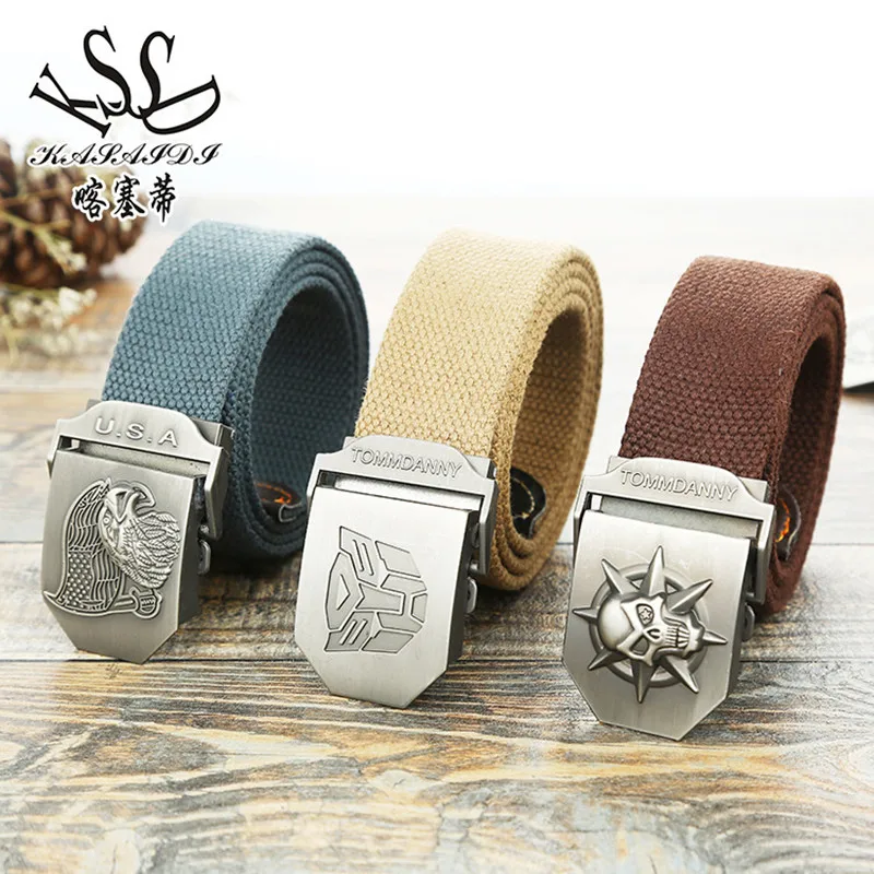 Skeleton Nylon Man Belt Insert Military Metal Buckle Soldier Male ...