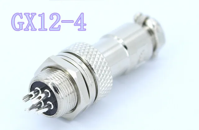 1pcs GX12 4 Pin Male & Female 12mm Wire Panel Connector Aviation Plug ...