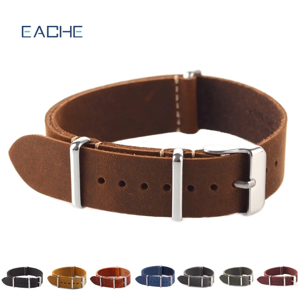 EACHE High Quality Vintage Genuine Leather Nato watch Straps Watchband ...