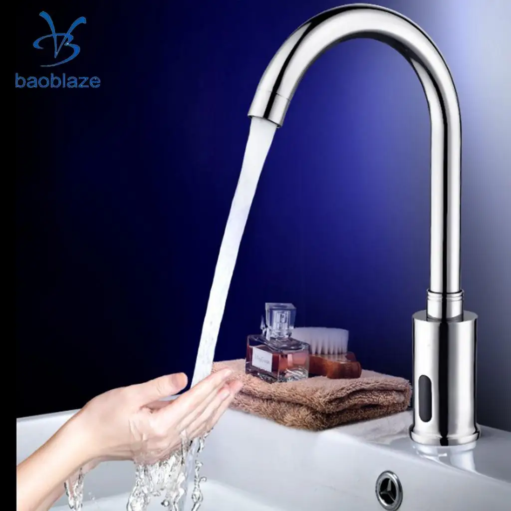 Automatic Infrared Sensor Faucet Single Cold Water Faucet Bathroom ...