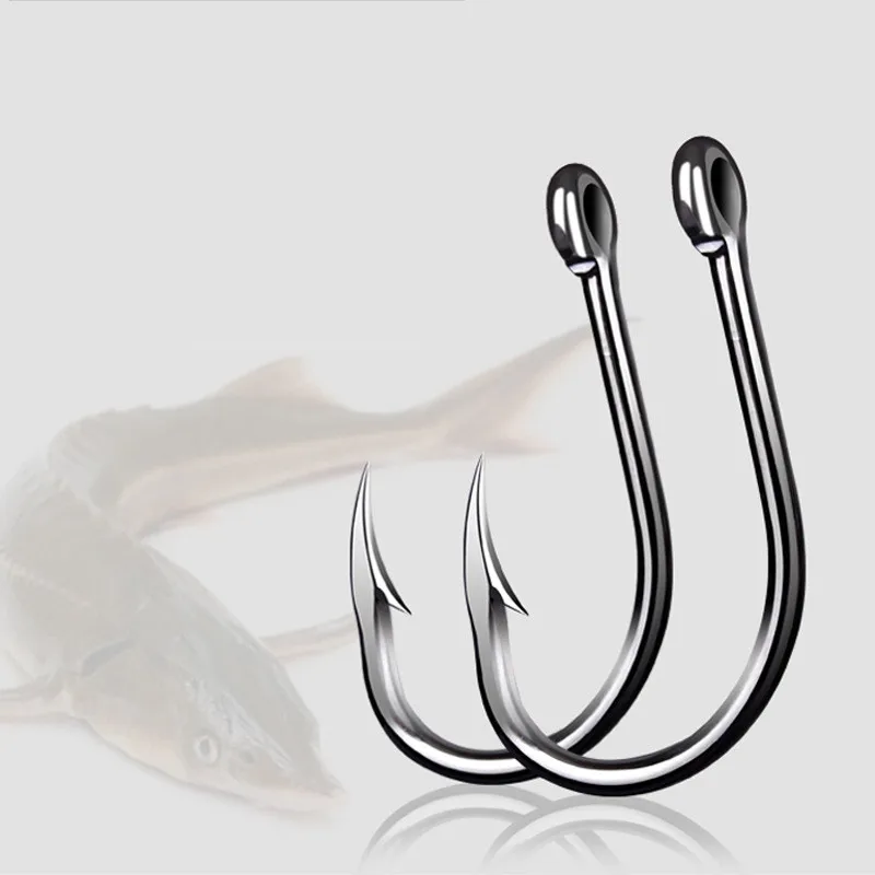 Fishing-Hook-High-Carbon-Steel-Needle-Point-Thick-Fishhook-Barbed-Flat ...