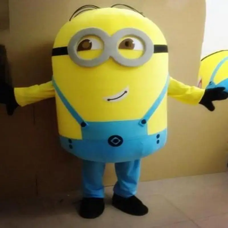 Two Eyes Despicable Me Minions Mascot Costume Fancy Dress Adult Cartoon ...