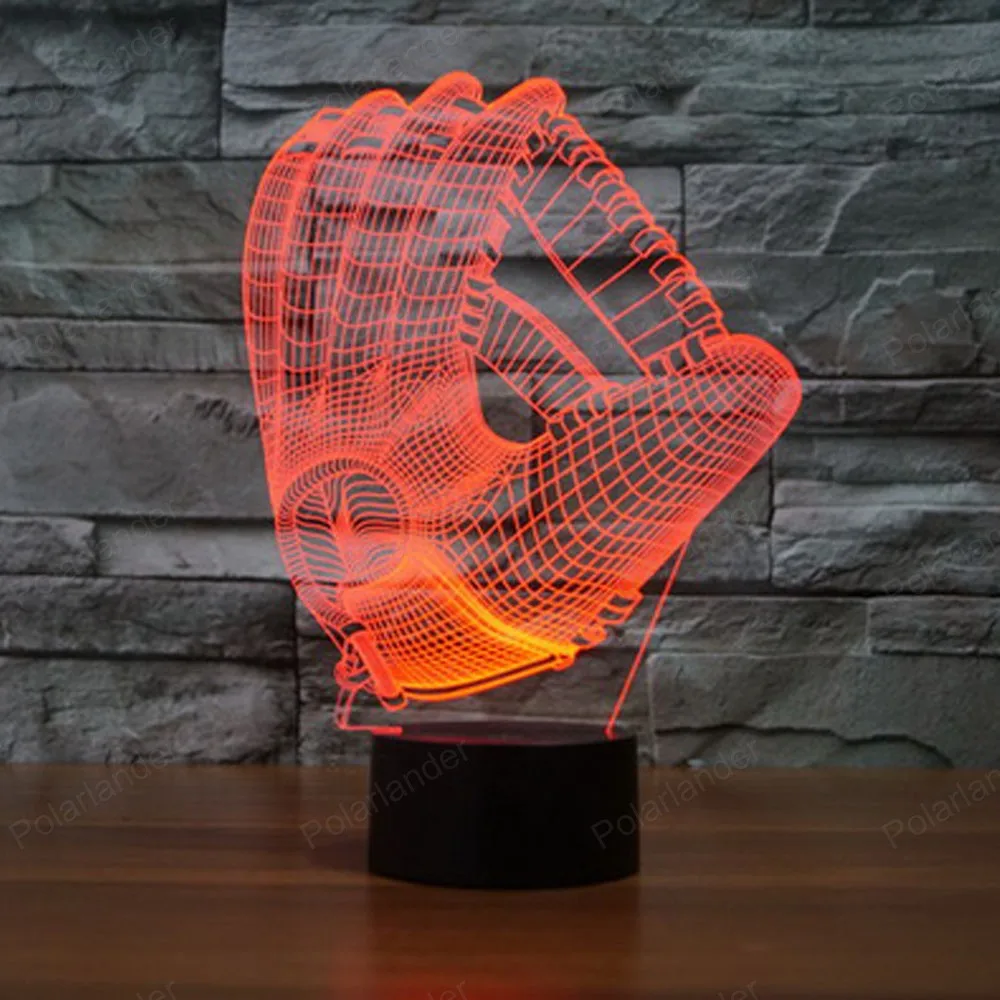 Novetly gloves shape LED lamp creative 3D USB Bulbing Light illusion ...
