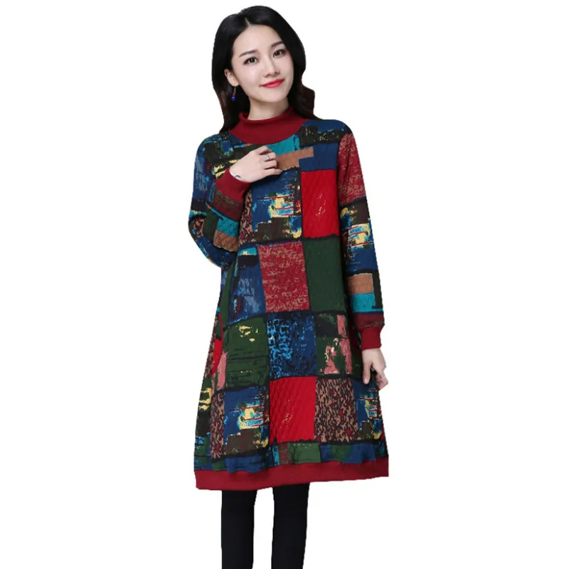 Women Clothing Designer Fashion Thick Warm Long Winter Dress|winter ...