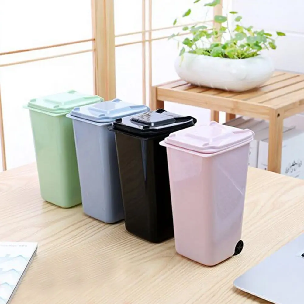 Small Mini Portable Cute Rubbish Bin Garbage Can Office Accessories