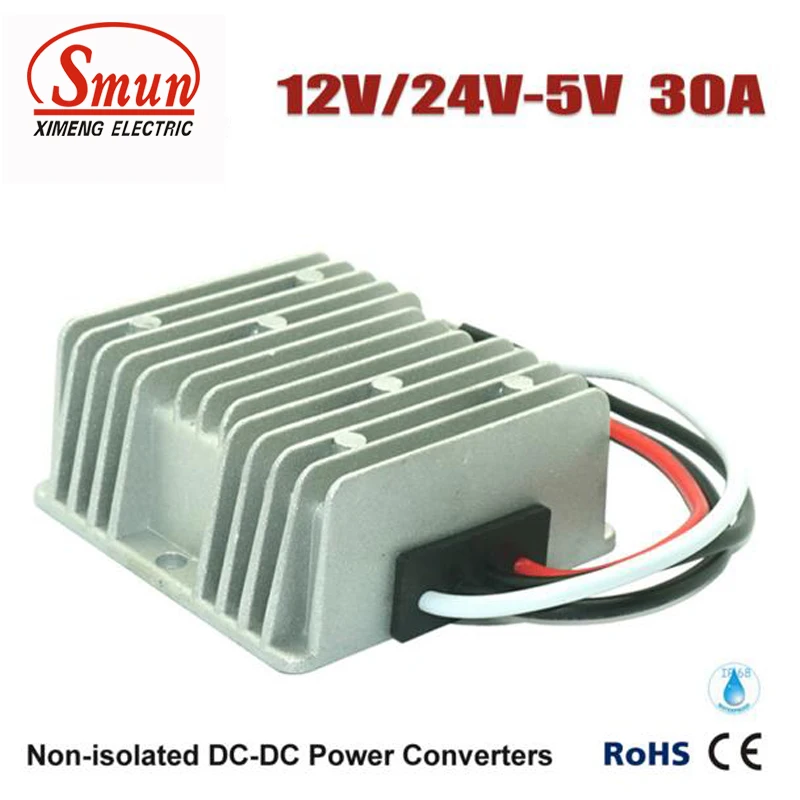 Waterproof-IP68-DC-to-DC-Converter-12V-24VDC-to-5VDC-30A-150W-LED-Power ...