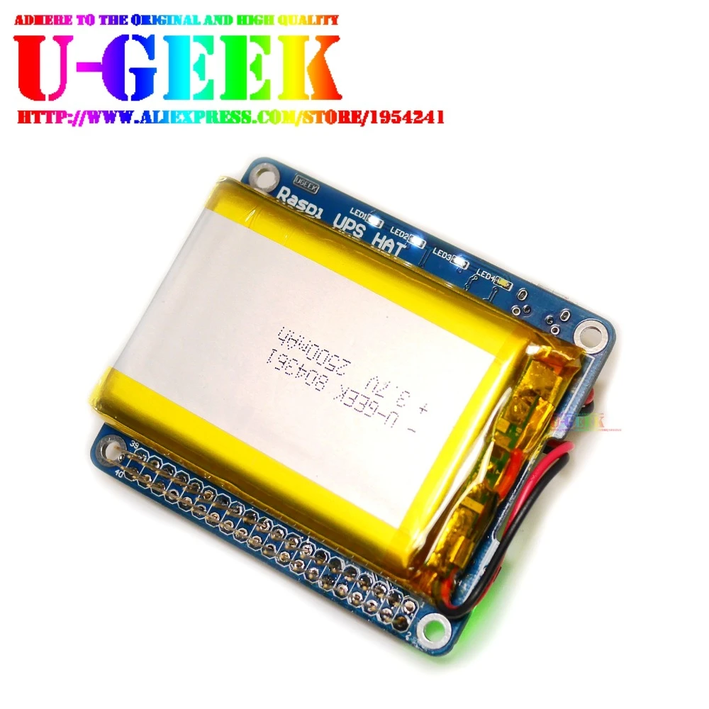 Ugeek Ups Hat With Battery For Raspberry Pi 3 Model B/3b+/3a+/2b/4b|pi ...