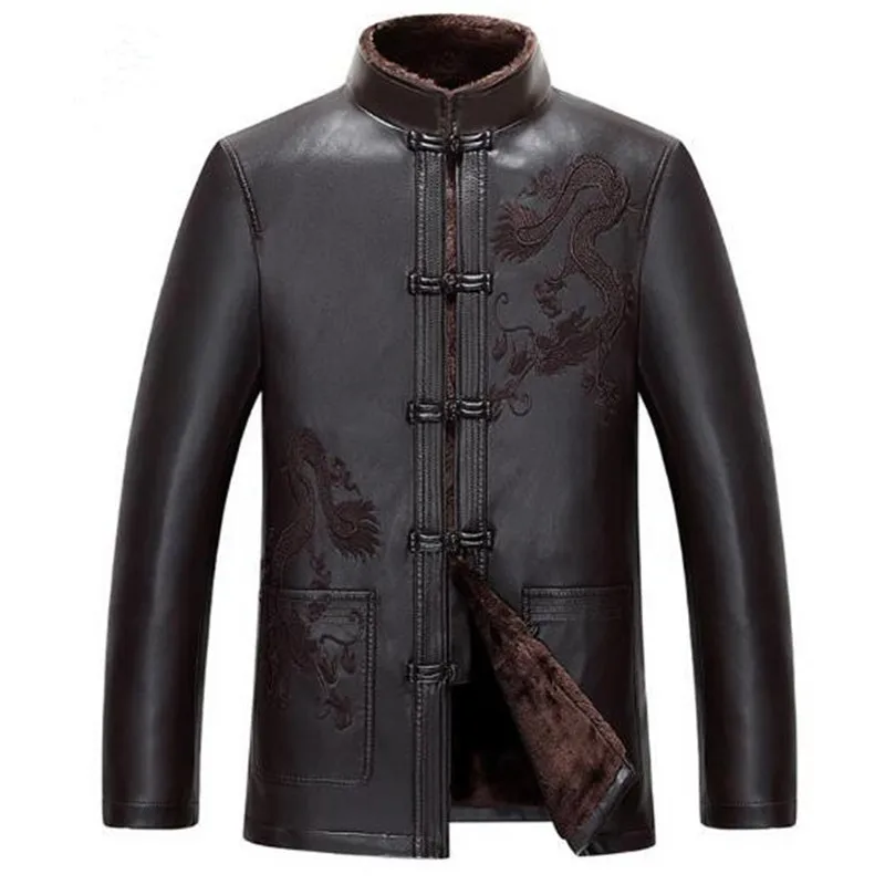 2018 Chinese Style Jackets Men's Leather Jacket And Old Tang Suit ...