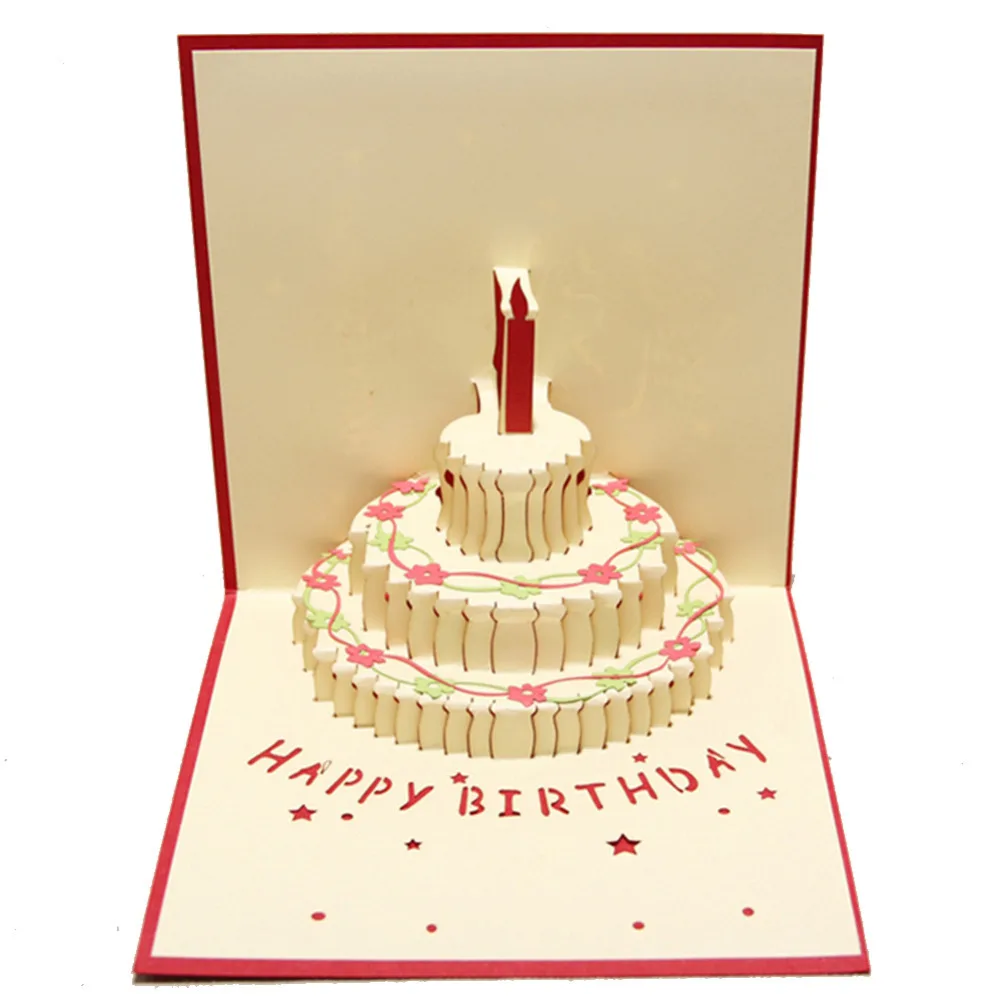 Handmade Kirigami Origami 3D Pop UP Birthday Cards With Candle Design handmade-kirigami-origami-3d-pop-up-birthday-cards-with-candle-design