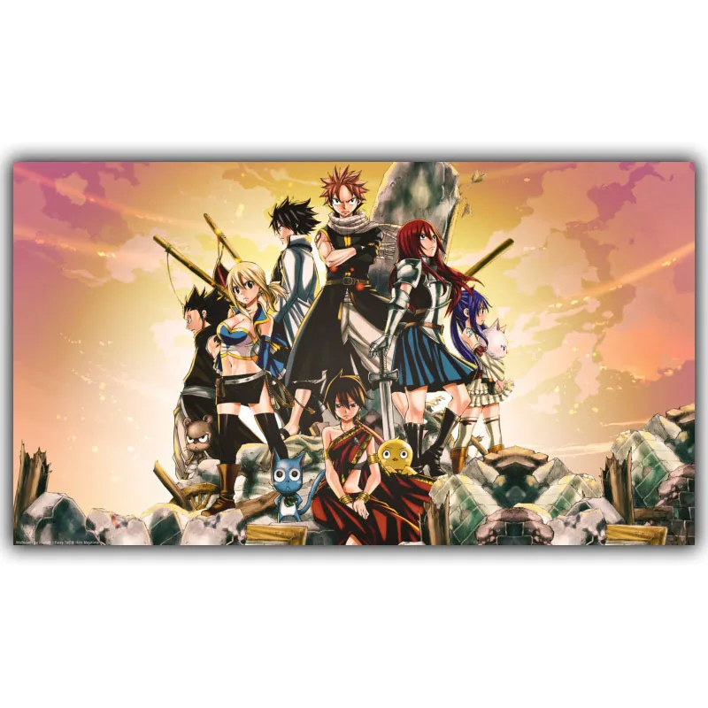 Fairy Tail Poster Popular Classic Japanese Anime Home Decor Silk Poster ...