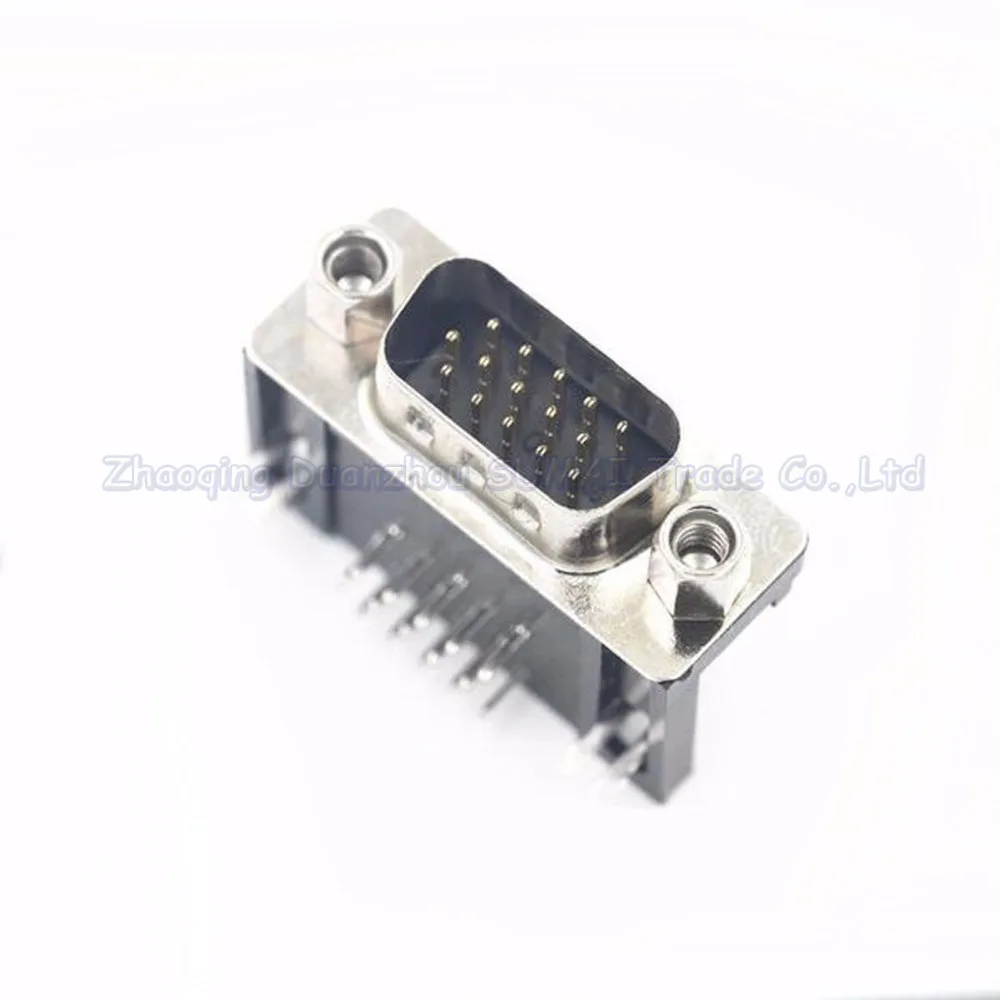 10pcs Db15 Male Connector Dr15 Male Plug 15pin 3 Rows 90 Degree Bend ...