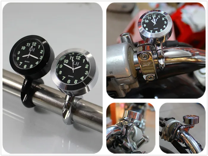 Universal 22mm Motorcycle Handlebar Mount Quartz Clock Watch For Harley ...