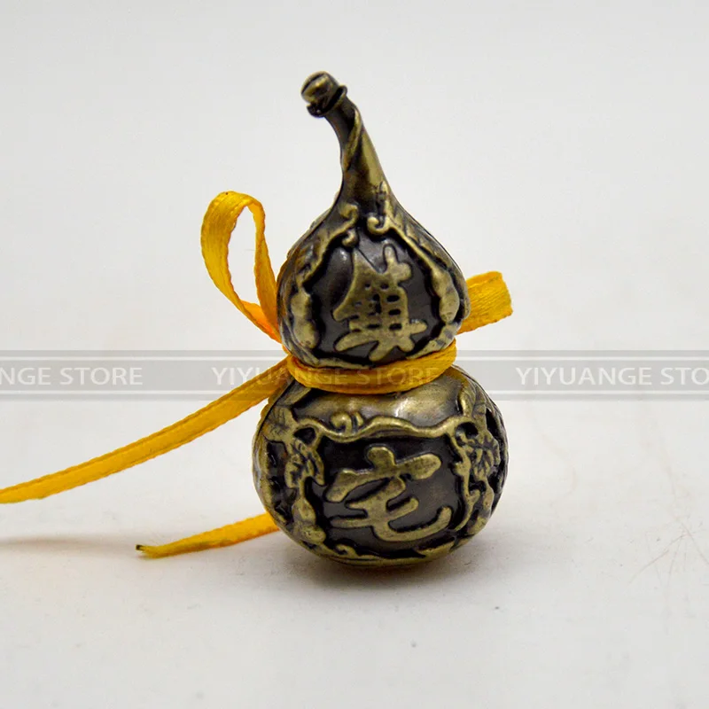 Chinese fengshui Wu Lou Hu Lu miniaturas Copper Gourd Amulet Brass ...