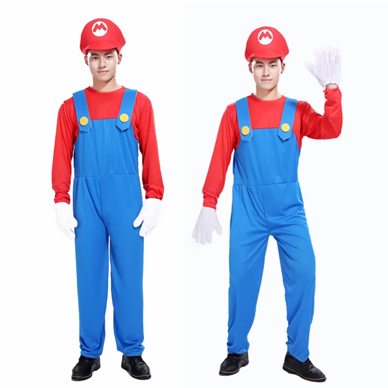 Halloween cosplay trajes masculino adulto super mario mario louis ...