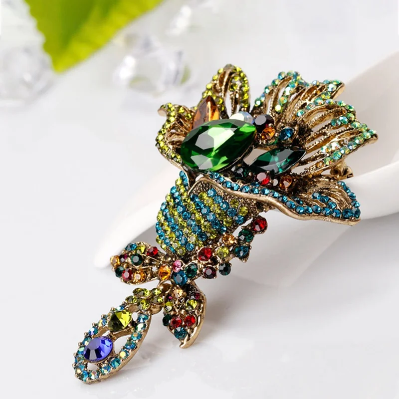2018 New Big Flower Brooches For Women Elegant Rhinestone Wedding Shawl ...