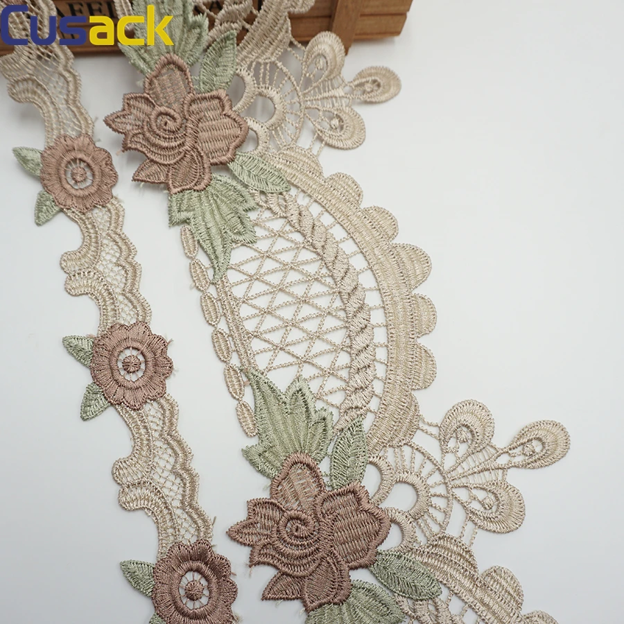 2 Yards 182 Cm Lace Ribbon Trims Embroidery Flower Webbing For Sofa ...