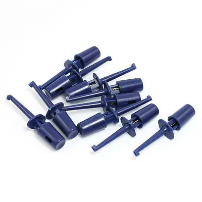 10 Pcs Spring Loaded SMD IC Test Hook Clip Blue for Multimeter Lead ...