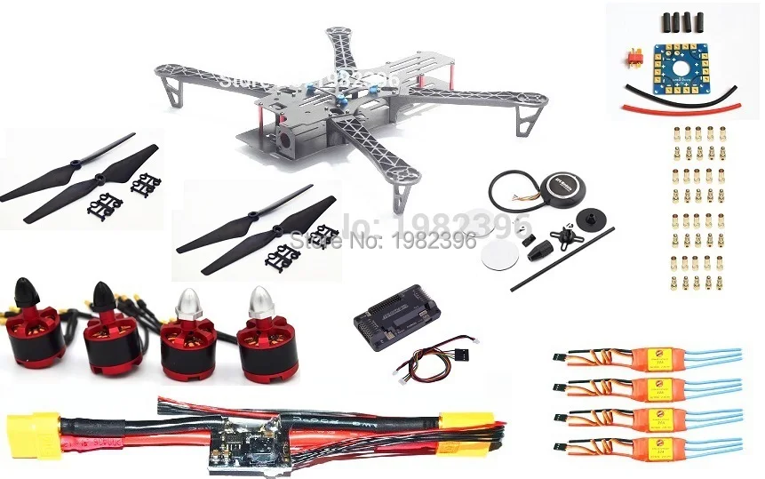 Kit de cuadricóptero FPV X500 de 500mm APM2.8 + 2212 920kv Motor 30A ...