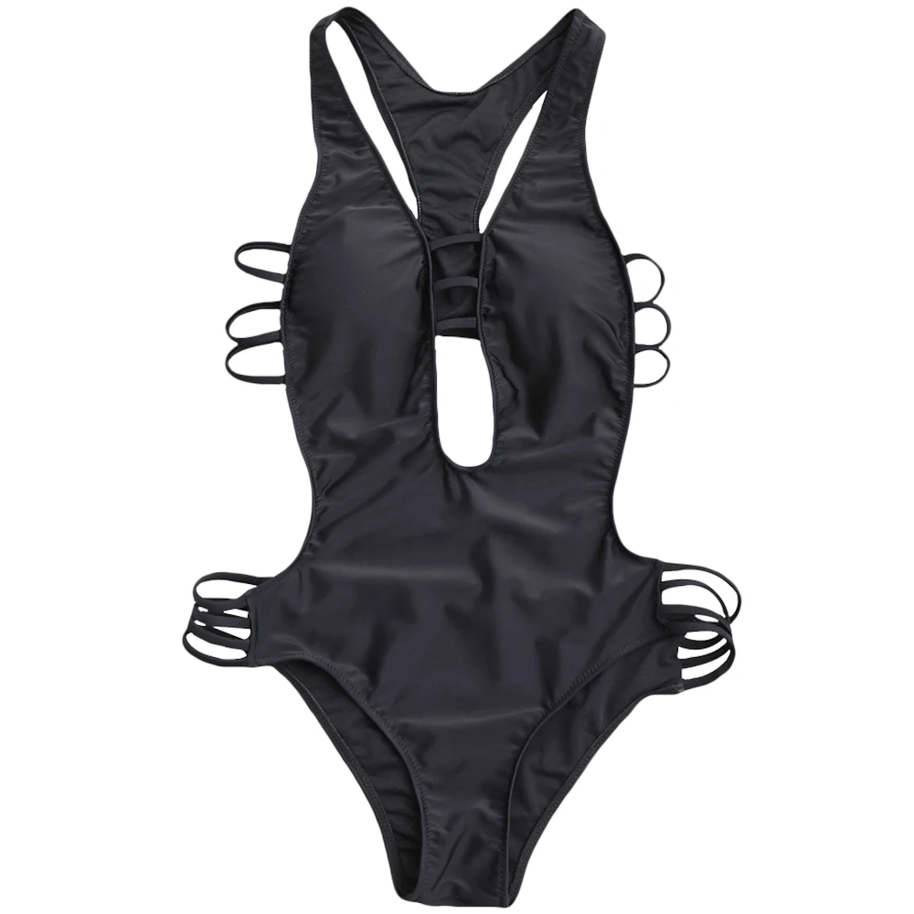 One Piece Swimsuit Sexy Swimwear Women Bandage Monokini Push Up Floral