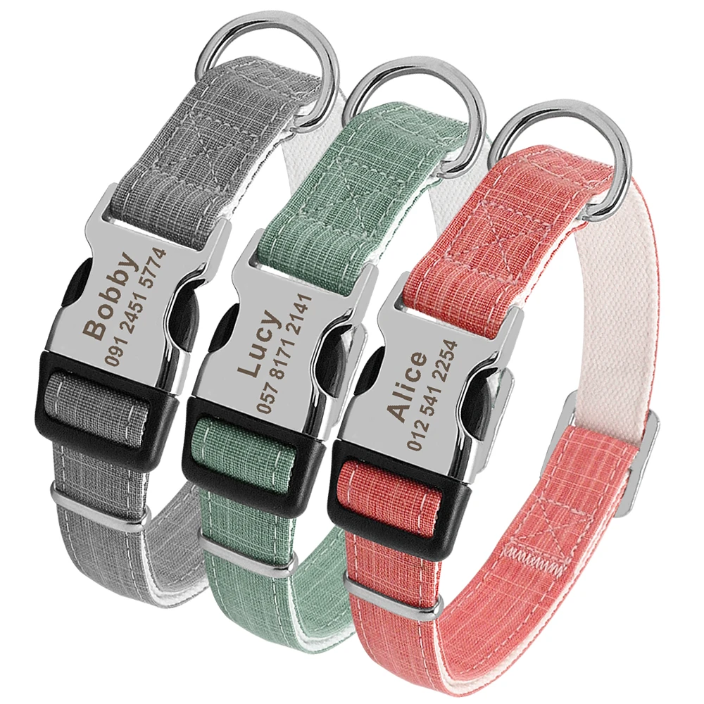 Fashion Nylon Personalized Dog Collar Engraved Name Dog Collars Custom Fashion Nylon Personalized Dog Collar Engraved Name Dog Collars Custom