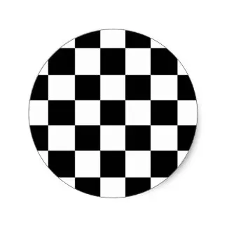 3.8cm Black & White Checkered Pattern Classic Round Sticker|sticker ...