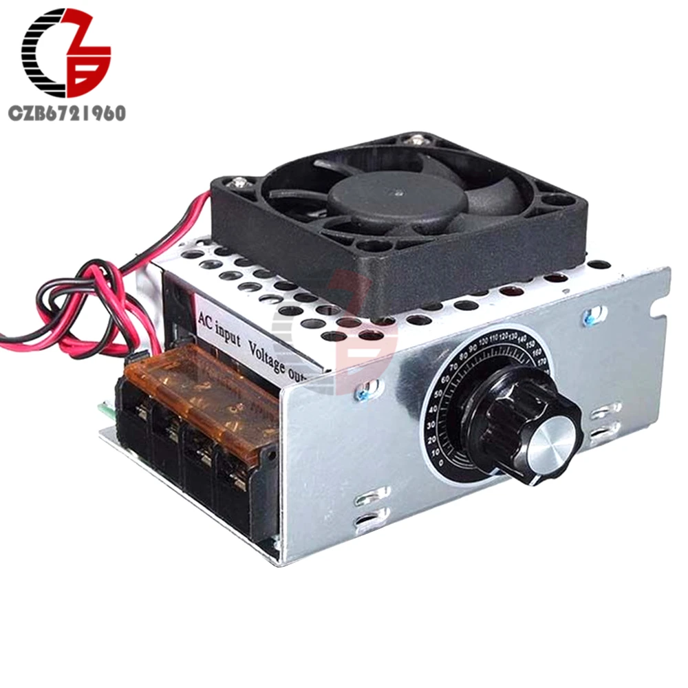 220V 4000W 20A AC Motor Speed Controller SCR Voltage Regulator Fan LED ...