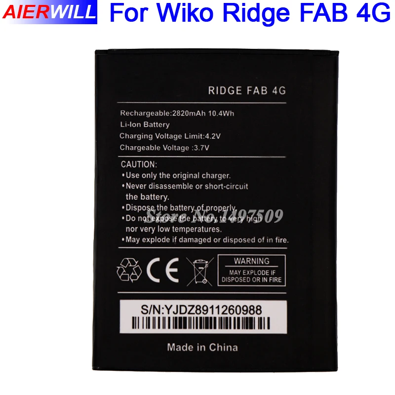 For Wiko Ridge FAB 4G Battery Batterie Batterij Bateria High Quality ...