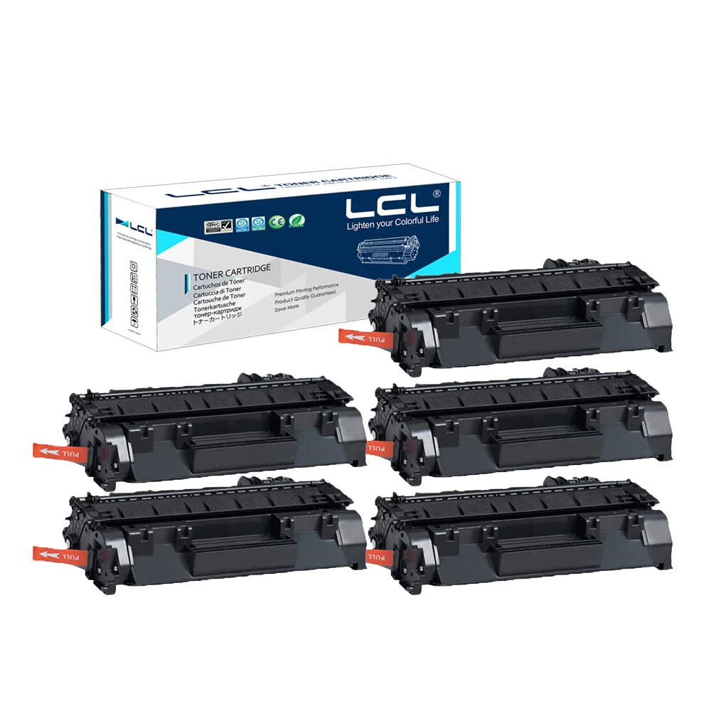 LCL 80A CF280A 80 A CF280 280A 280 (5 Pack Black) Toner Cartridge ...