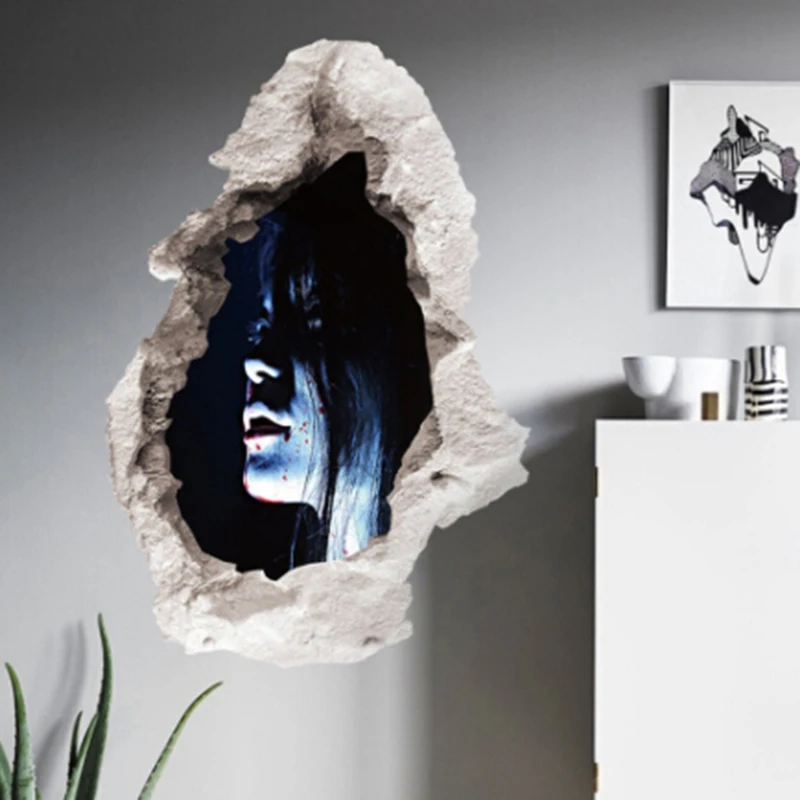 Halloween Horror Decoration 3D View Scary Bloody Broken Wall Ghost Wall ...