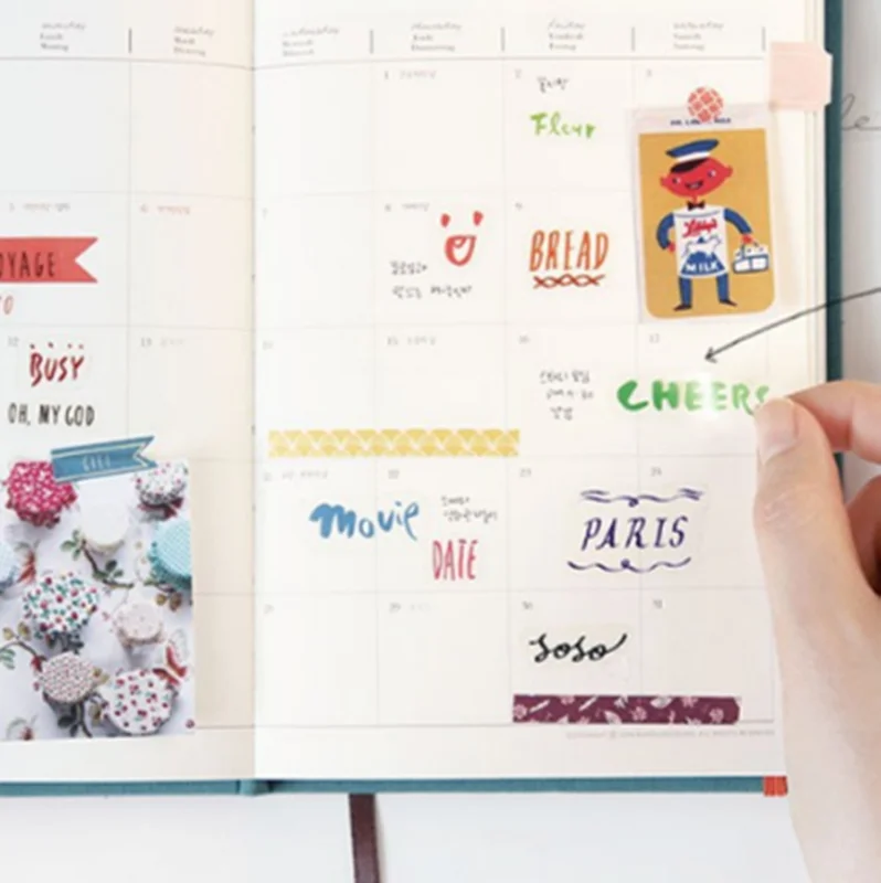 8 Sheets Kawaii Letter Sticker Diary Stickers Transparent Black English ...