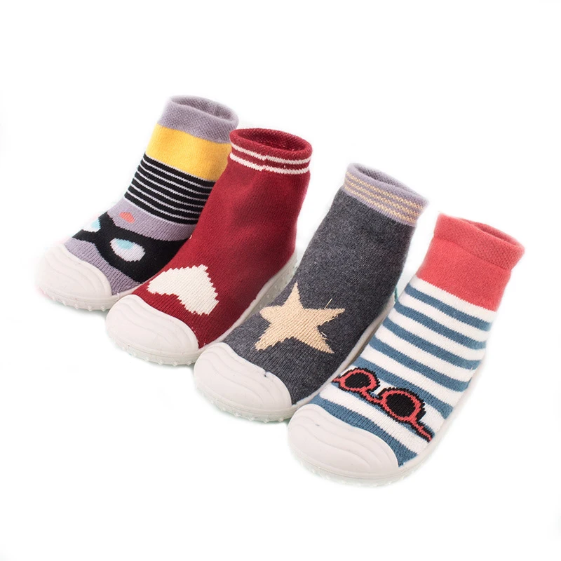 Baby Socks 2018 New Winter Socks with Rubber Sole Cute Cartoon Kids ...