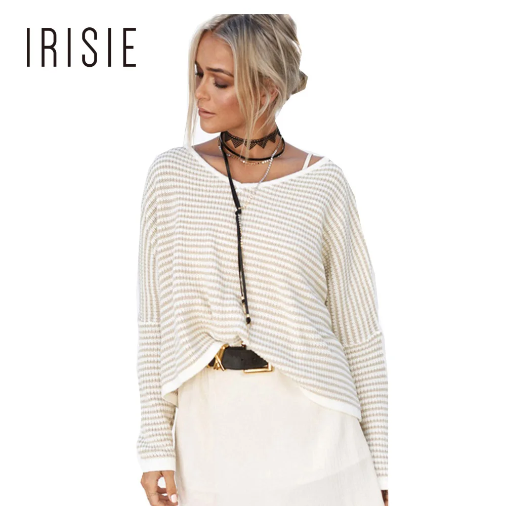IRISIE Apparel 2018 Striped Women Sweaters O neck Full Sleeve Knitted ...